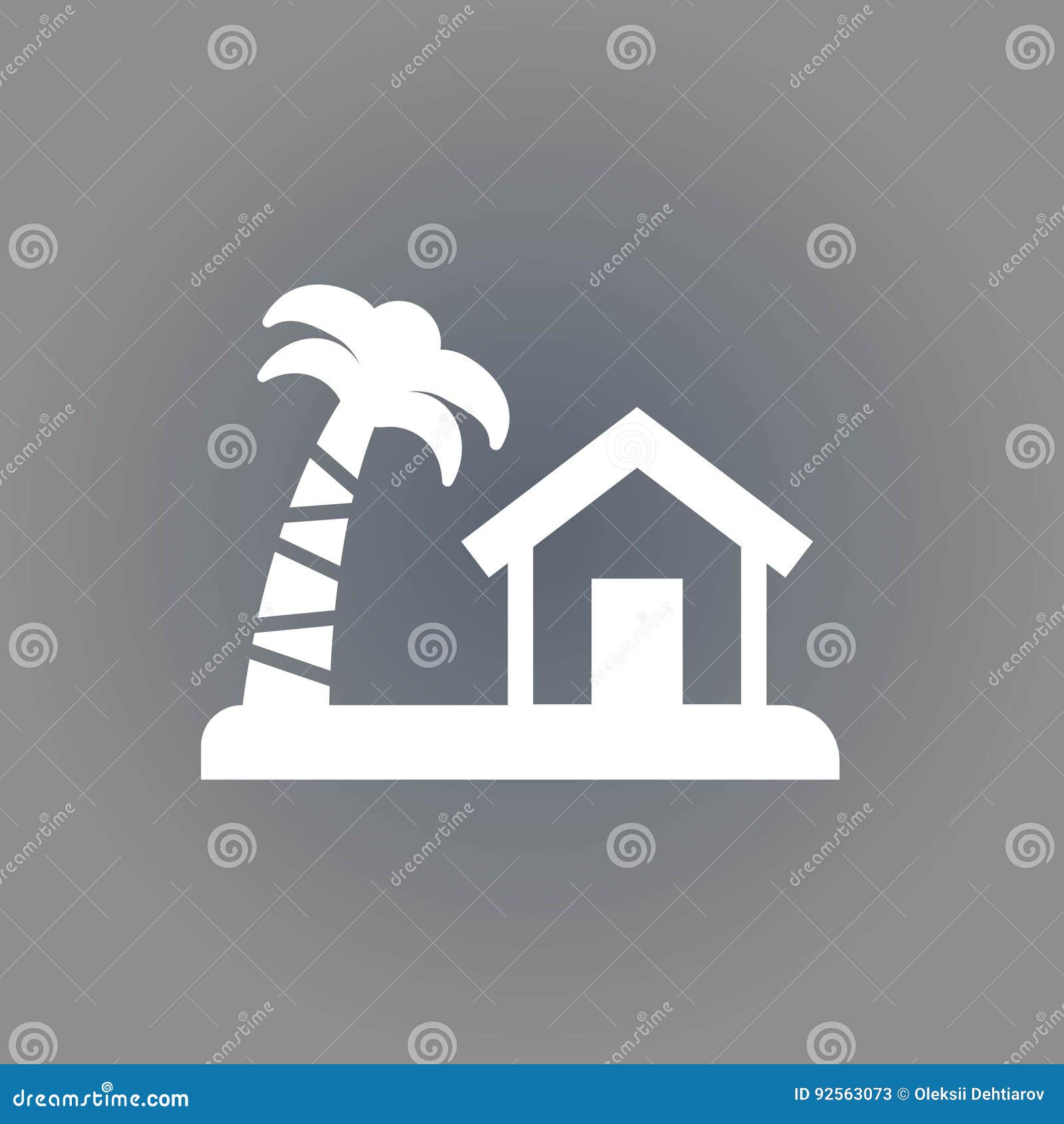 House on the Island Icon Stock Vector Illustration Flat Design Stock ...