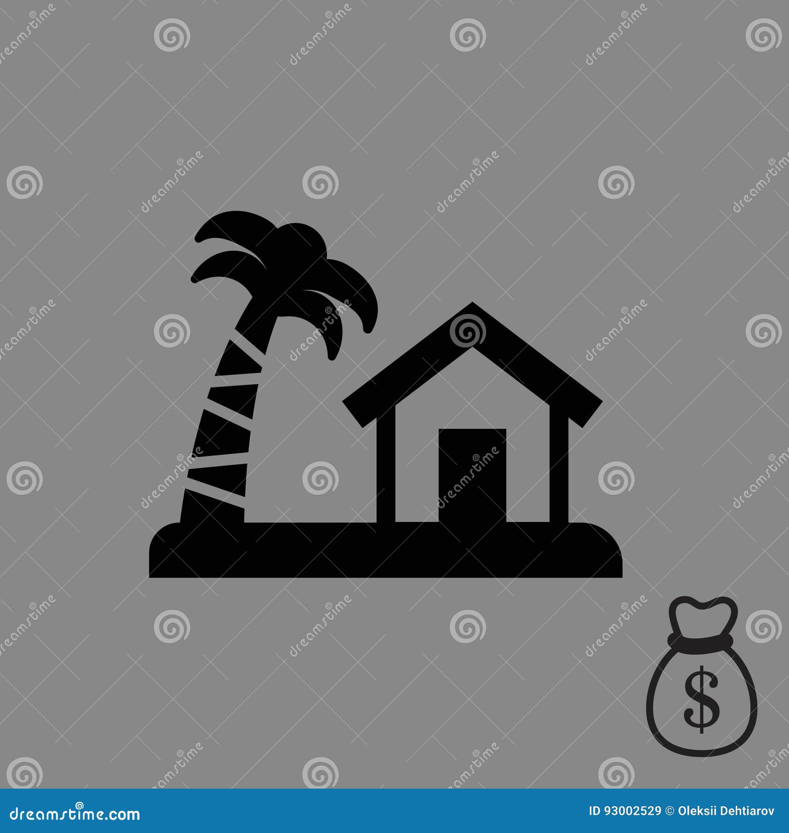 House on the Island Icon Stock Vector Illustration Flat Design Stock ...