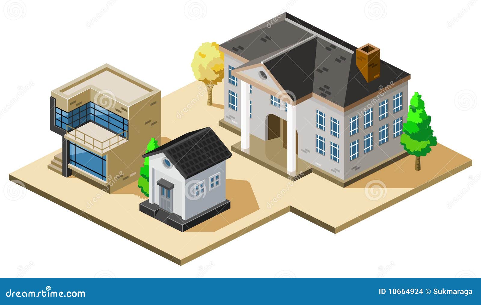 House And Car In Isometric Drawing Stock Illustration | CartoonDealer ...
