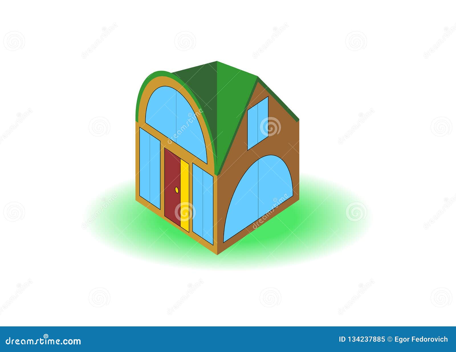 House in isometric view stock illustration. Illustration of farming ...