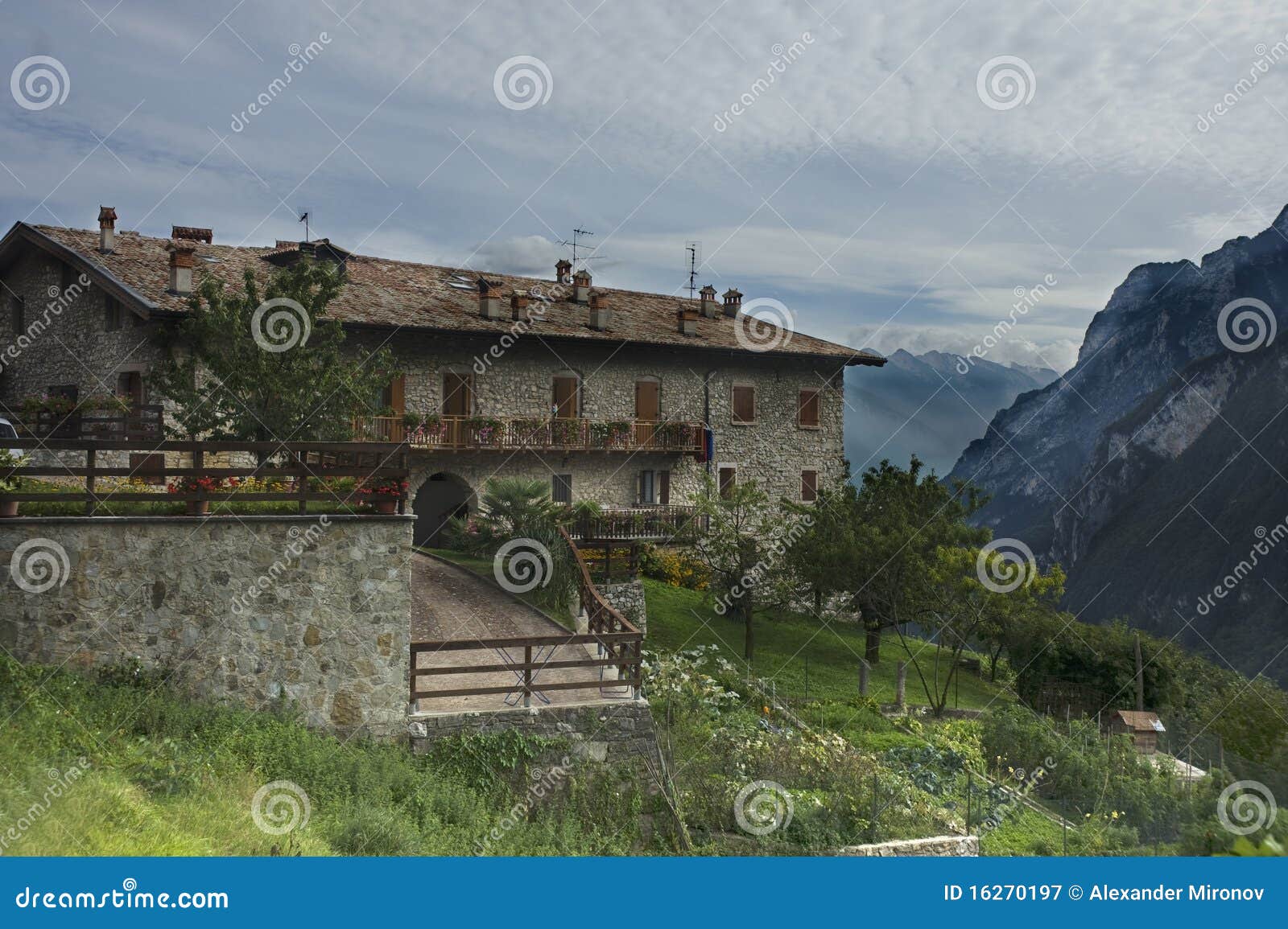 House in the Italian Alps stock image. Image of pipe - 16270197