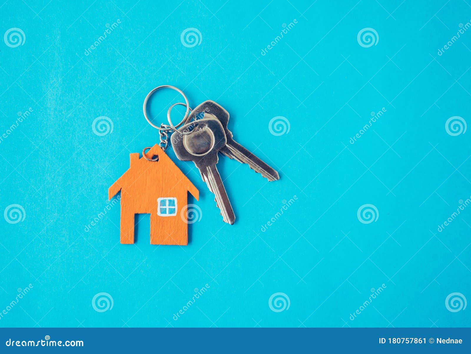 House and Key on Blue Background Stock Image - Image of housing, home ...