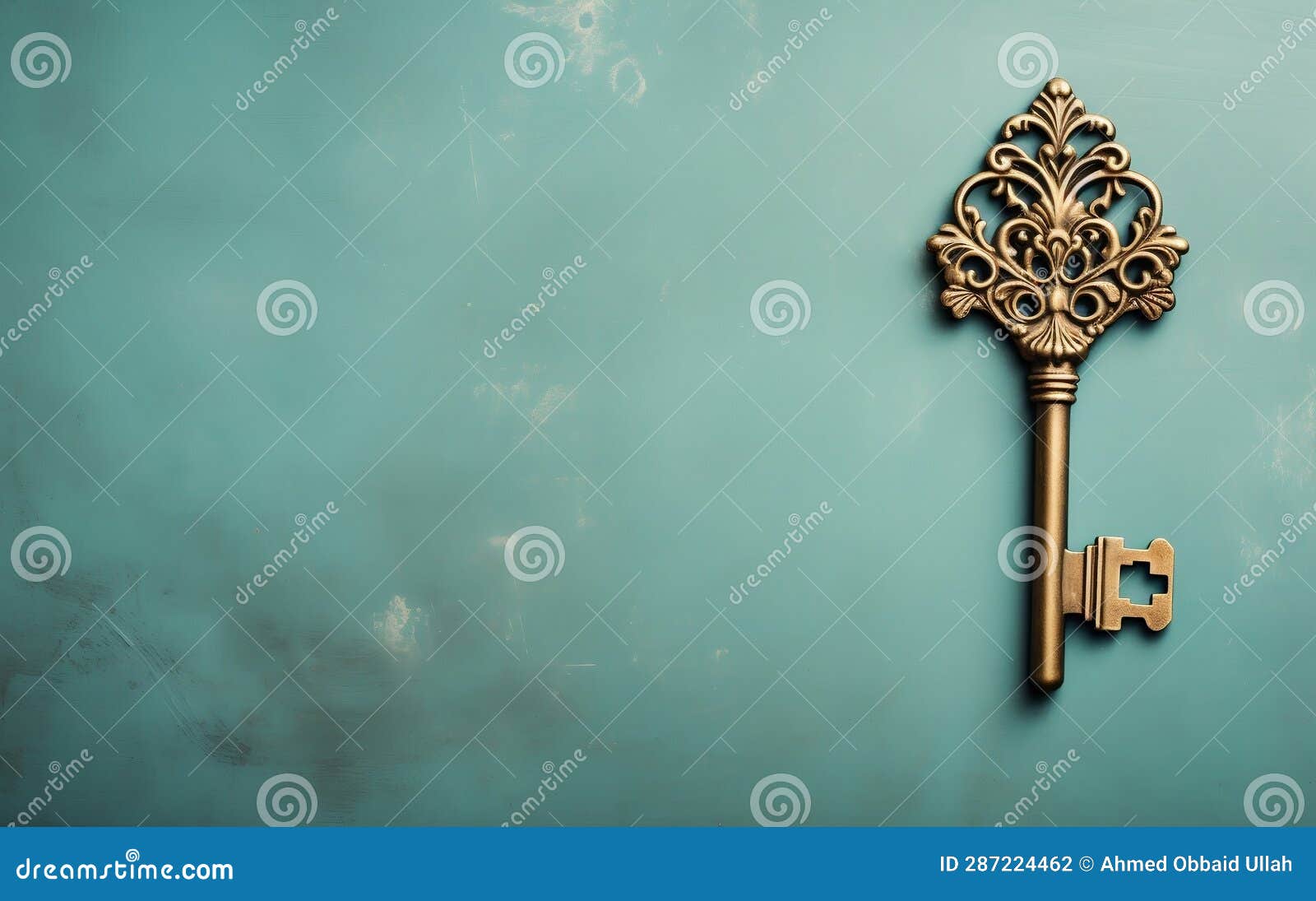 House Key on Copy Space Background. Generative AI Stock Photo - Image ...