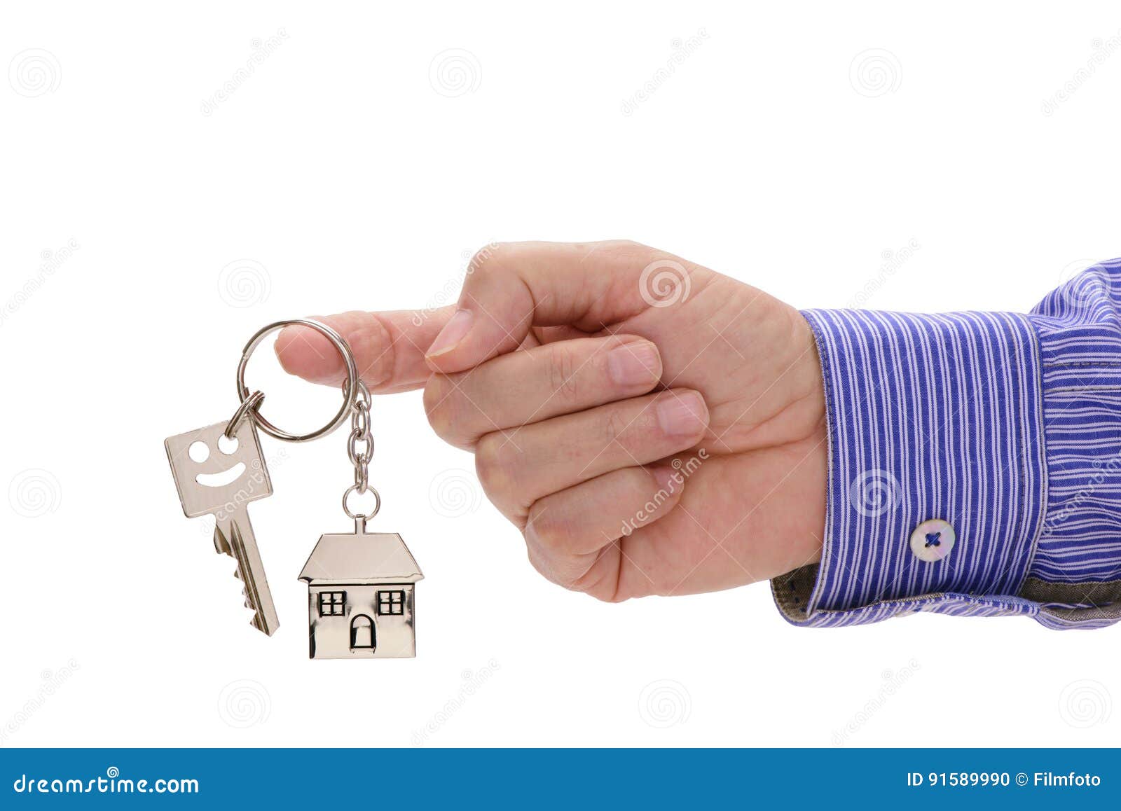 House Key in Hand of Real Estate Agent Stock Photo - Image of keys ...