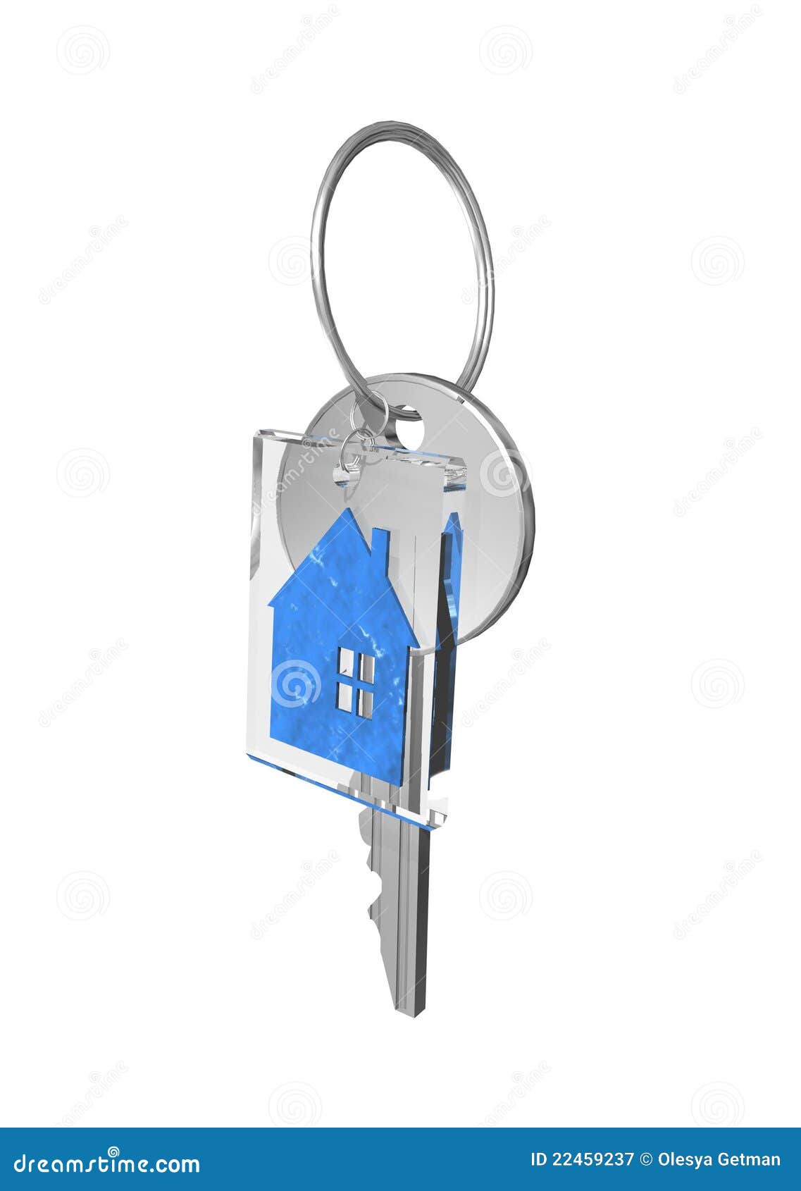 House key with home symbol stock illustration. Illustration of glass ...