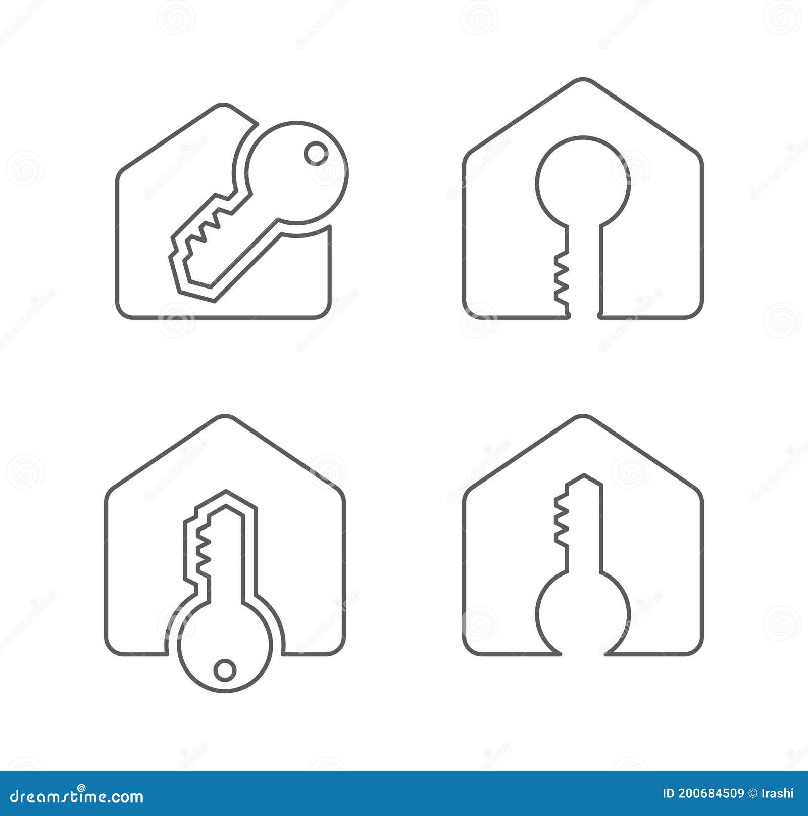House and key icon logo stock vector. Illustration of element - 200684509