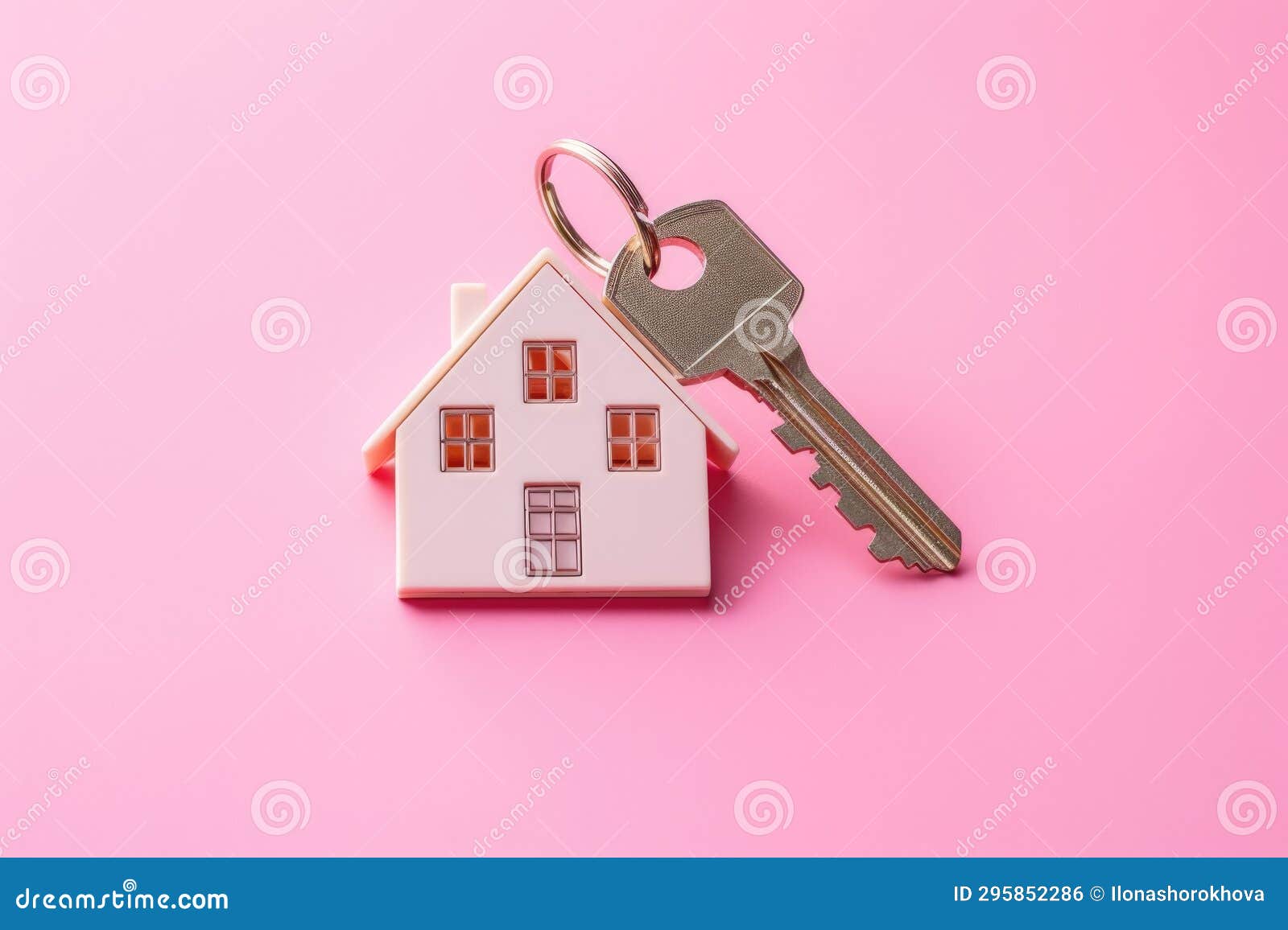 House Key Isolated on Pink . AI Generated Stock Illustration ...