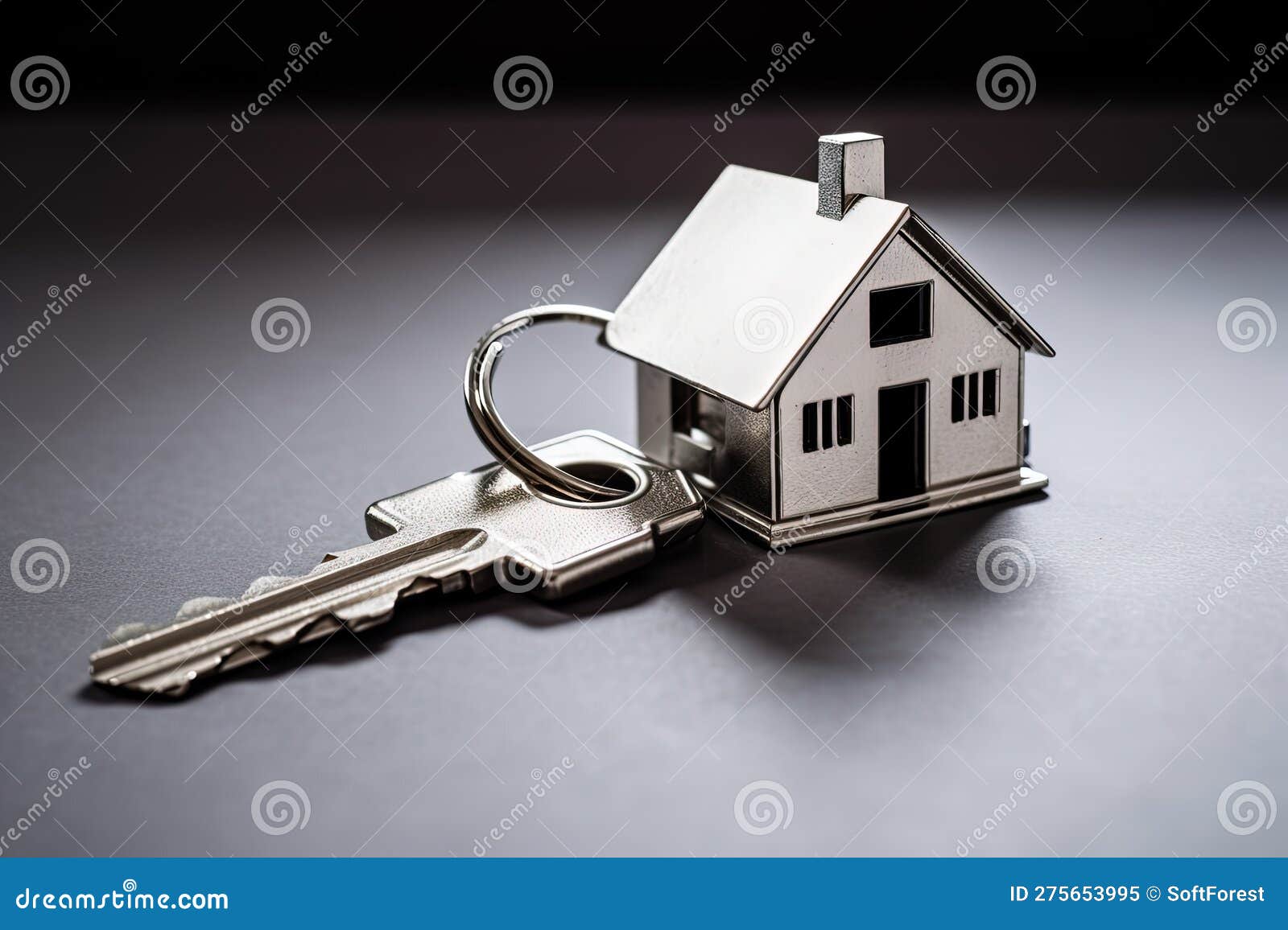 House Key on Keychain. Generative AI Stock Illustration - Illustration ...