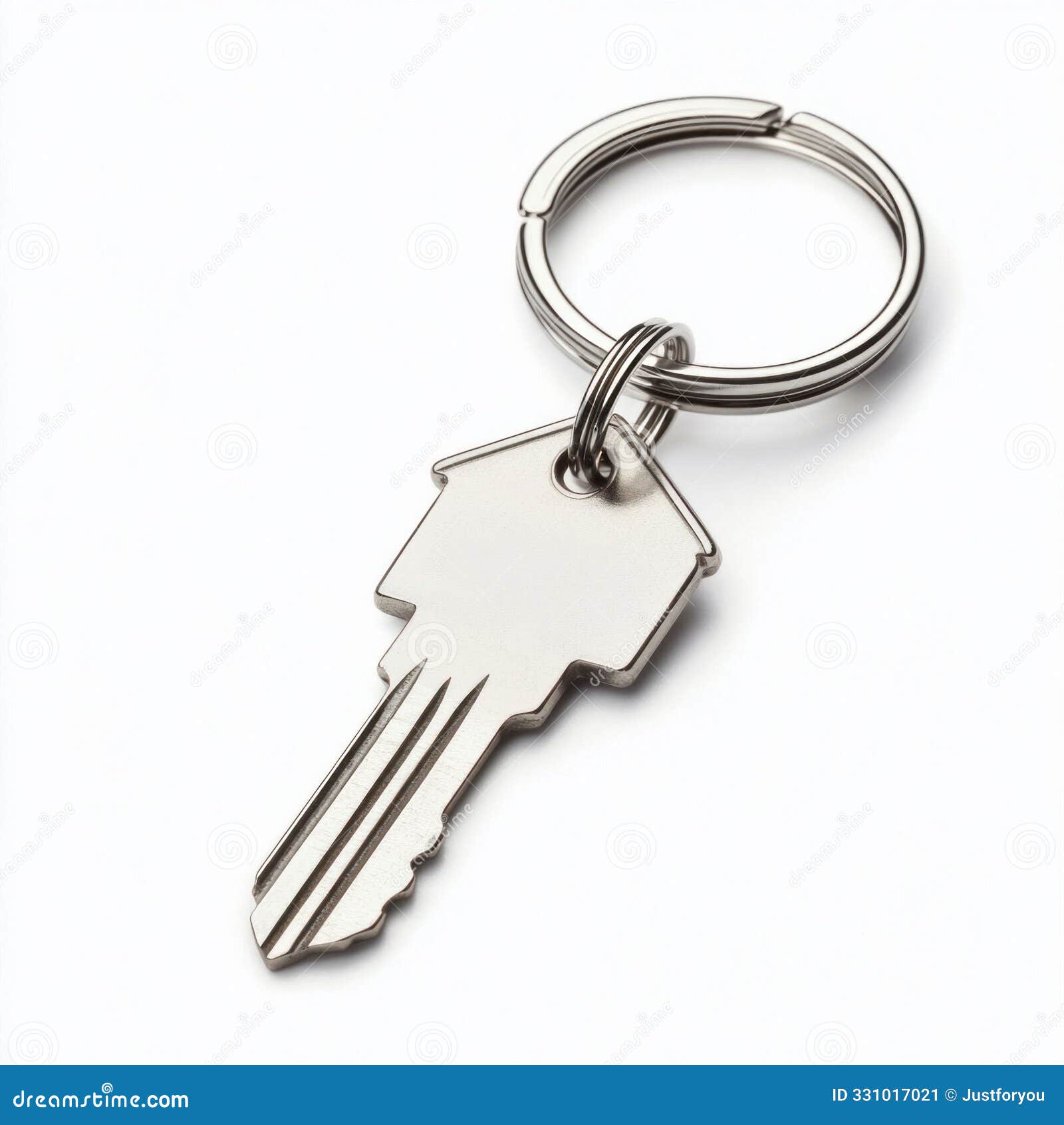 House Key with Keychain on White Background Stock Illustration ...