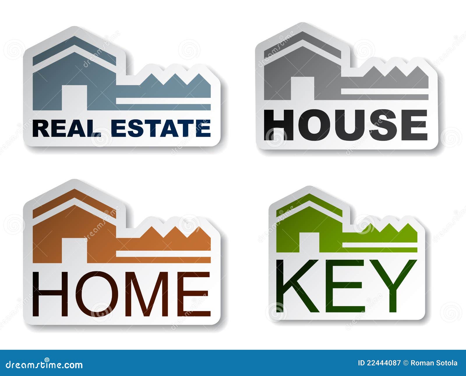House Key Real Estate Stickers Stock Vector - Illustration of door ...