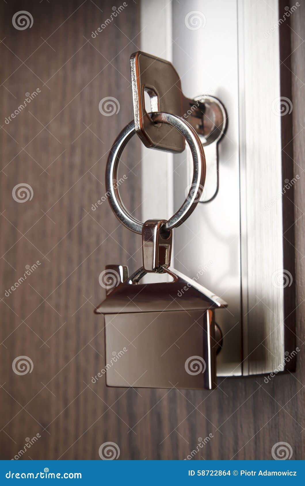 House Key with Silver Chrome Pendant Stock Photo - Image of silver ...