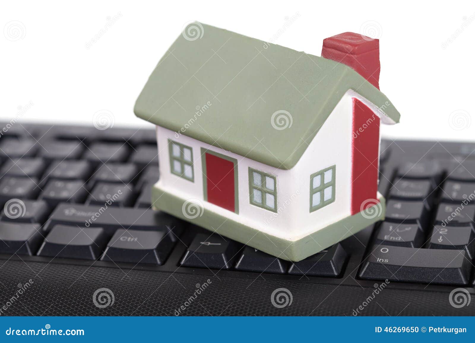 House and keyboard stock photo. Image of construction - 46269650