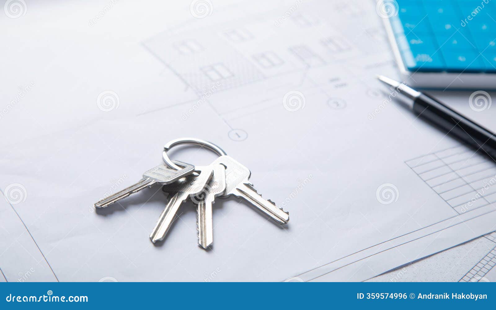 House Keys on Architectural Project Plan Stock Photo - Image of design ...