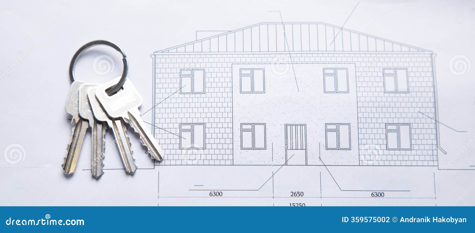 House Keys on Architectural Project Plan Stock Photo - Image of real ...