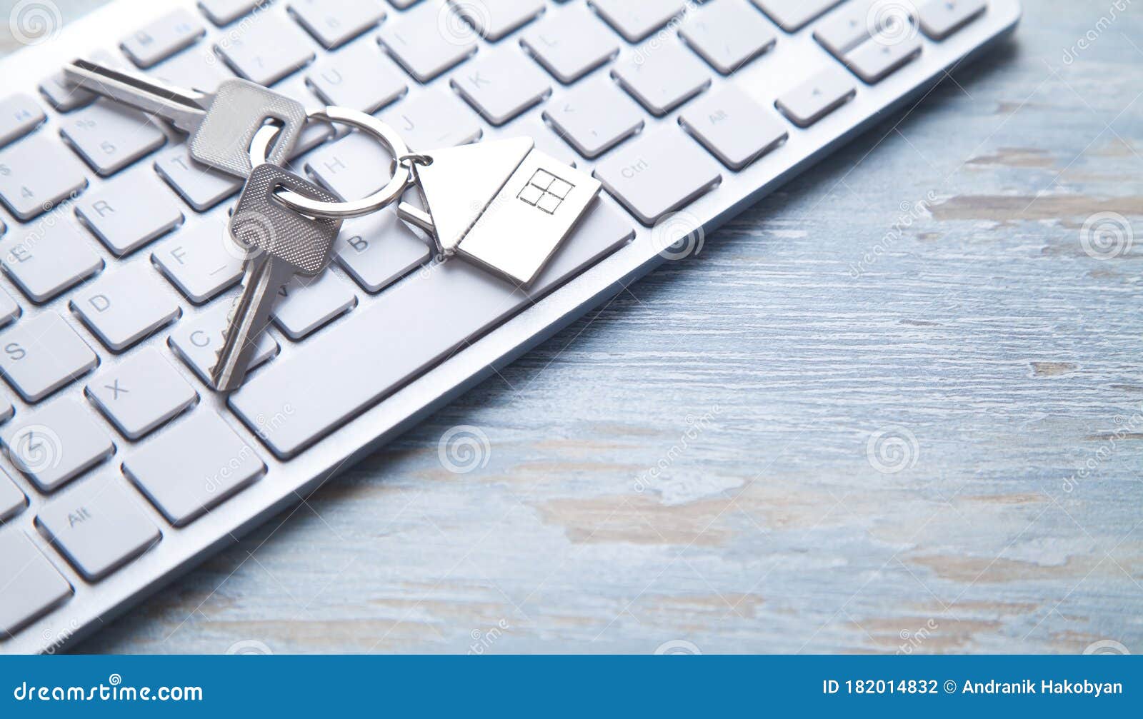 House Keys on the Computer Keyboard Stock Photo - Image of information ...