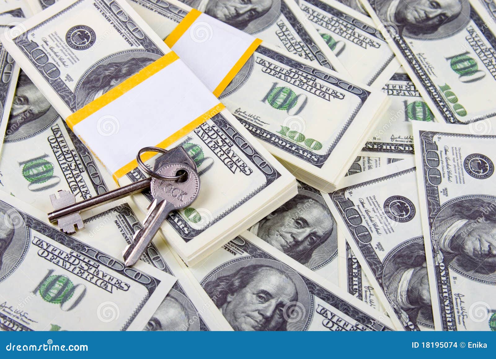 House and Keys of Dollar Bills Background Stock Photo - Image of ...