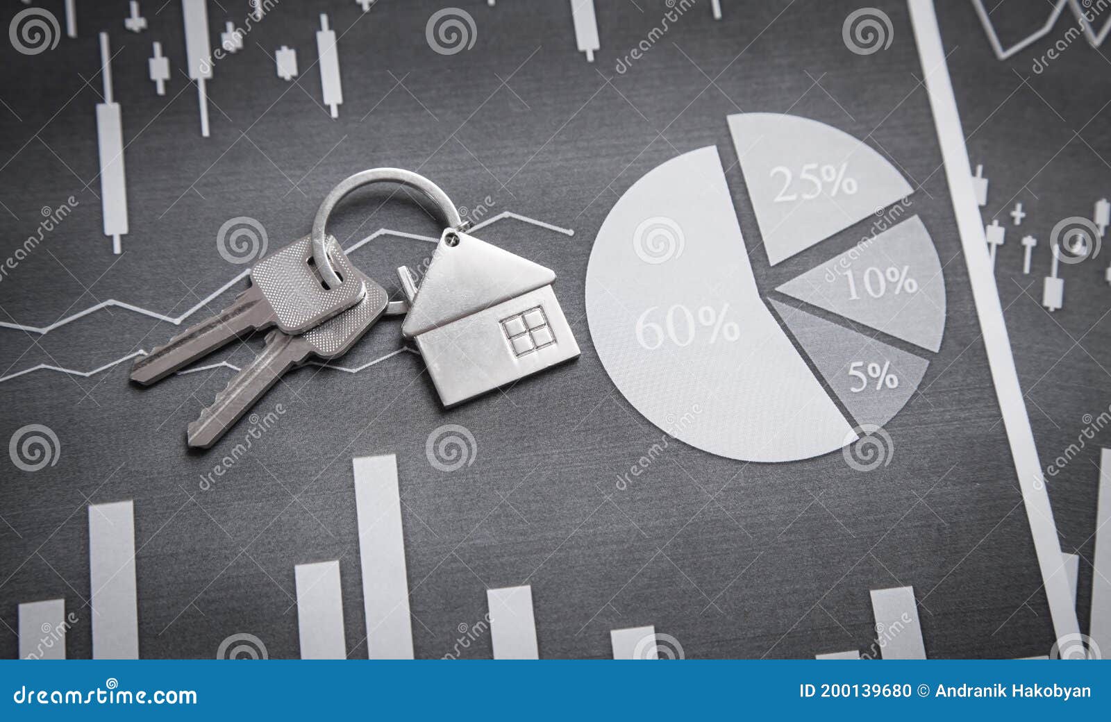House Keys on a Financial Graphs Stock Photo - Image of property, keys ...