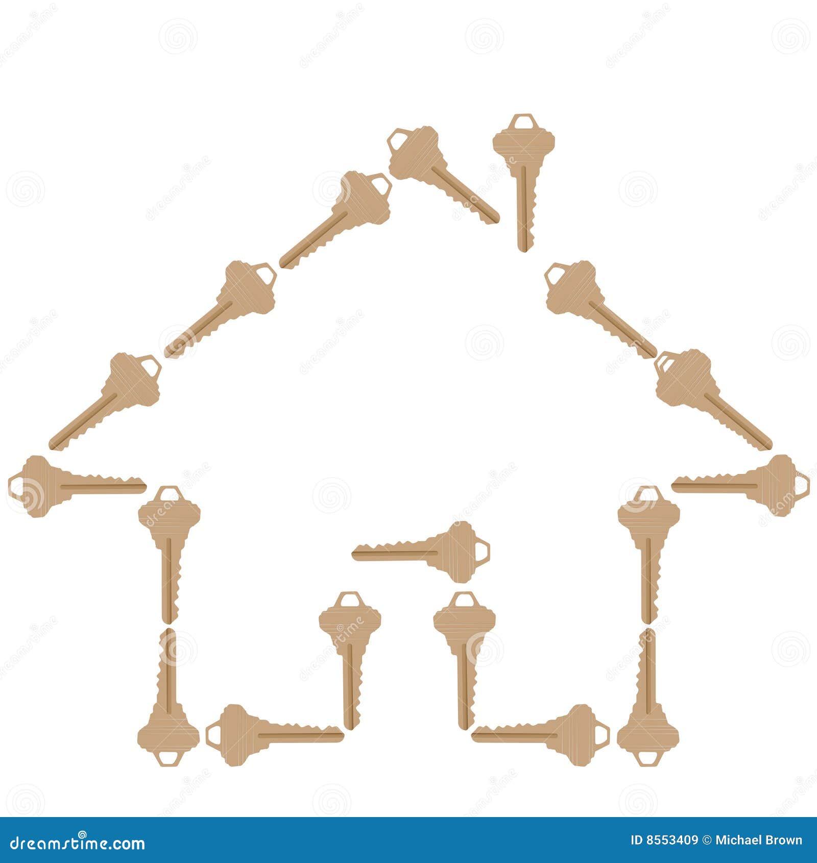 House Keys Form a Home Shape Stock Vector - Illustration of copyspace ...