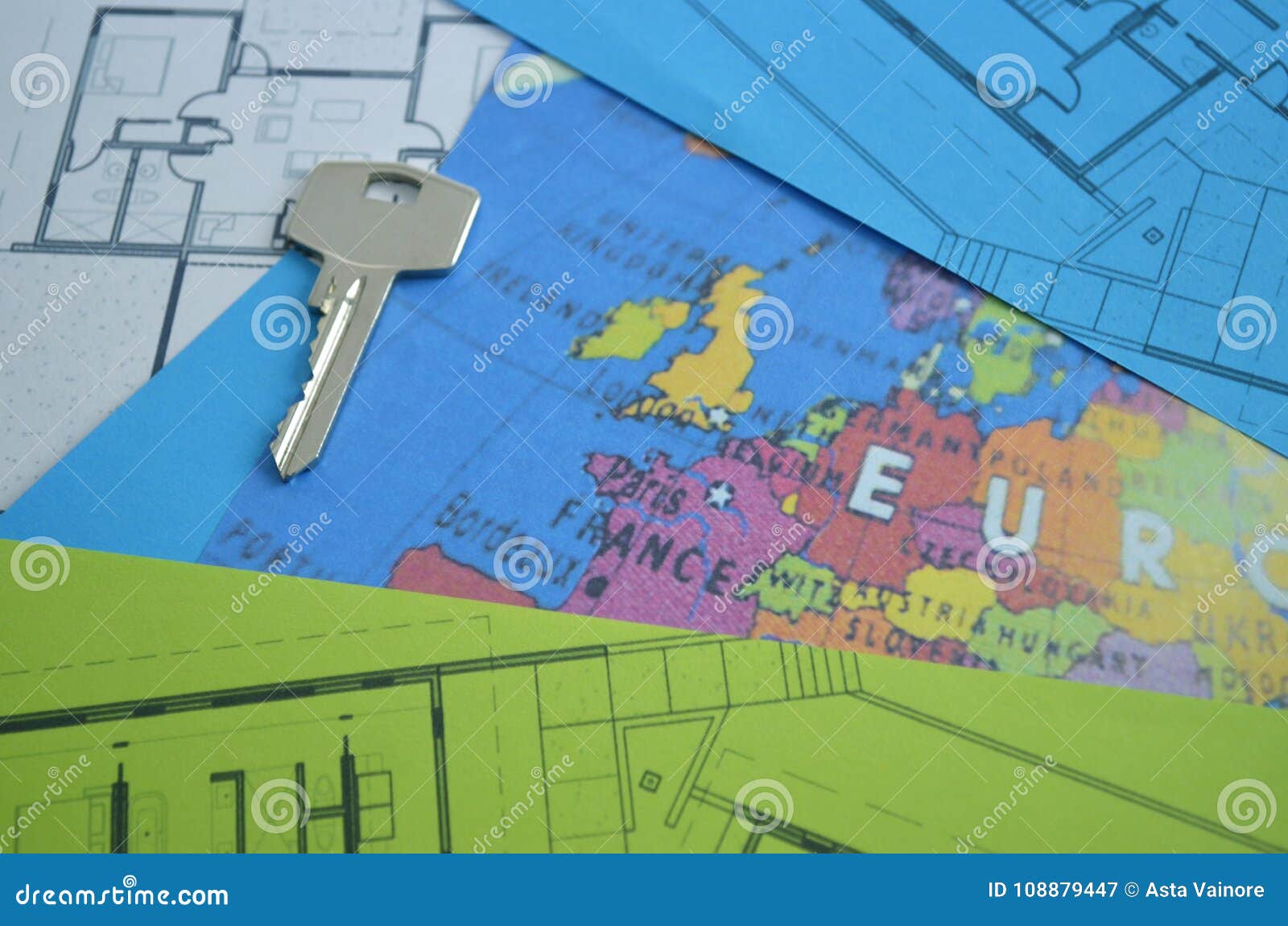 House Keys on a House Plan Blueprint Stock Image - Image of ...