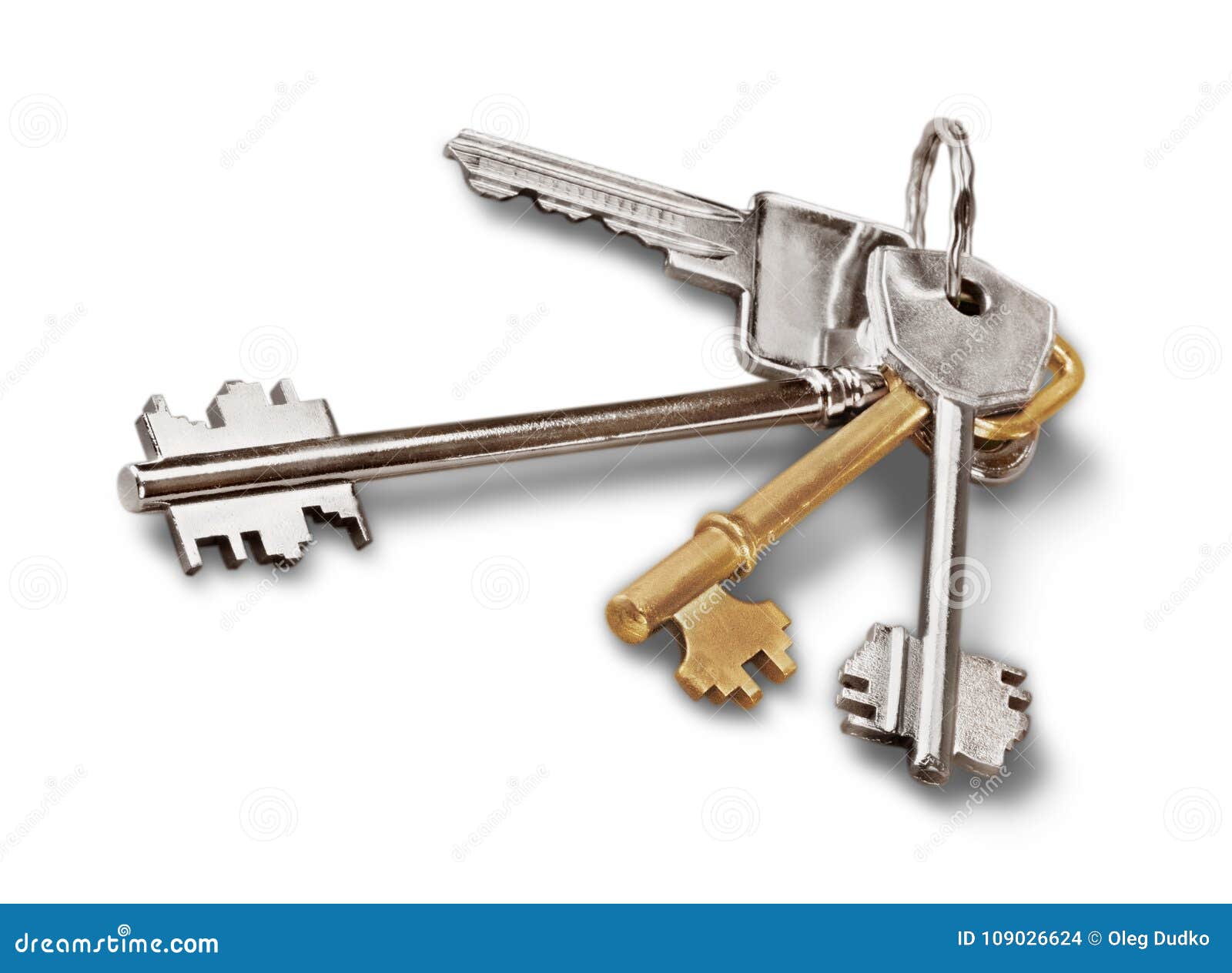House Keys Isolated on White Background Stock Photo - Image of shine ...