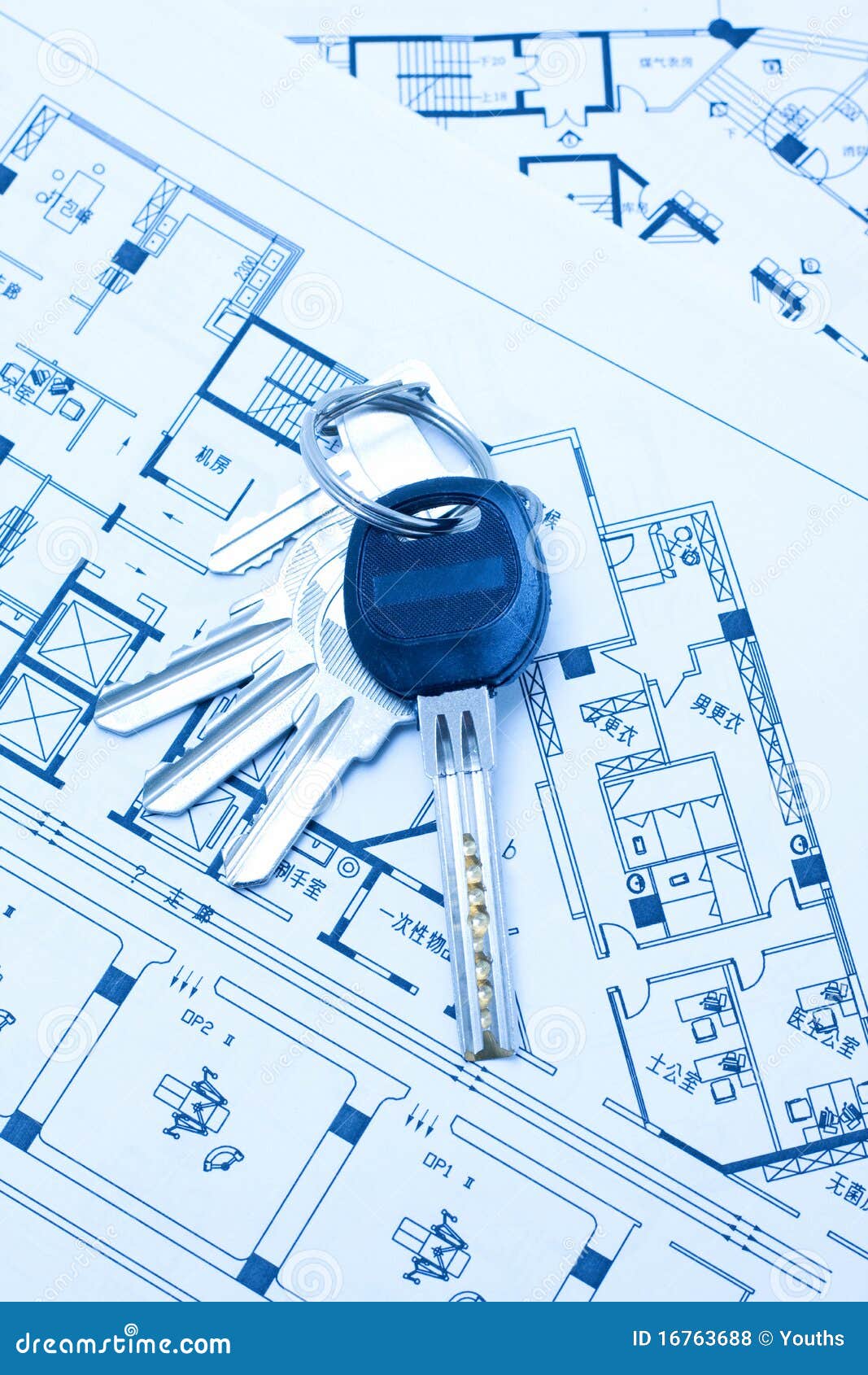 House keys and plan stock photo. Image of draft, floor - 16763688