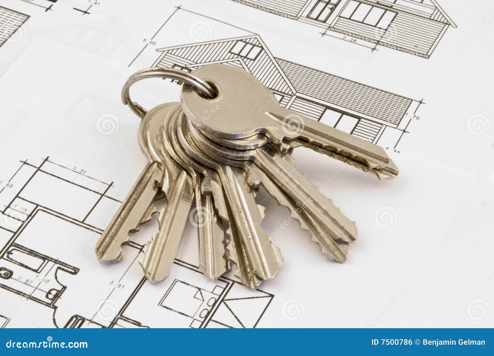 House keys and plan stock photo. Image of blueprint, life - 7500786