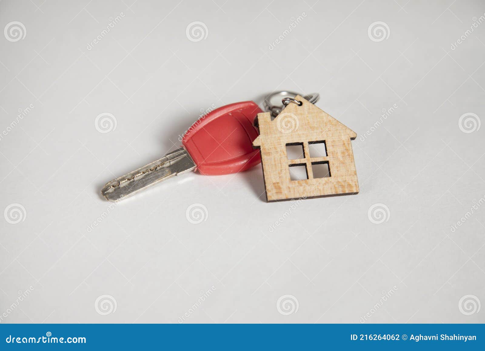 House Keys with House Shaped Key Chain Stock Photo - Image of isolated ...