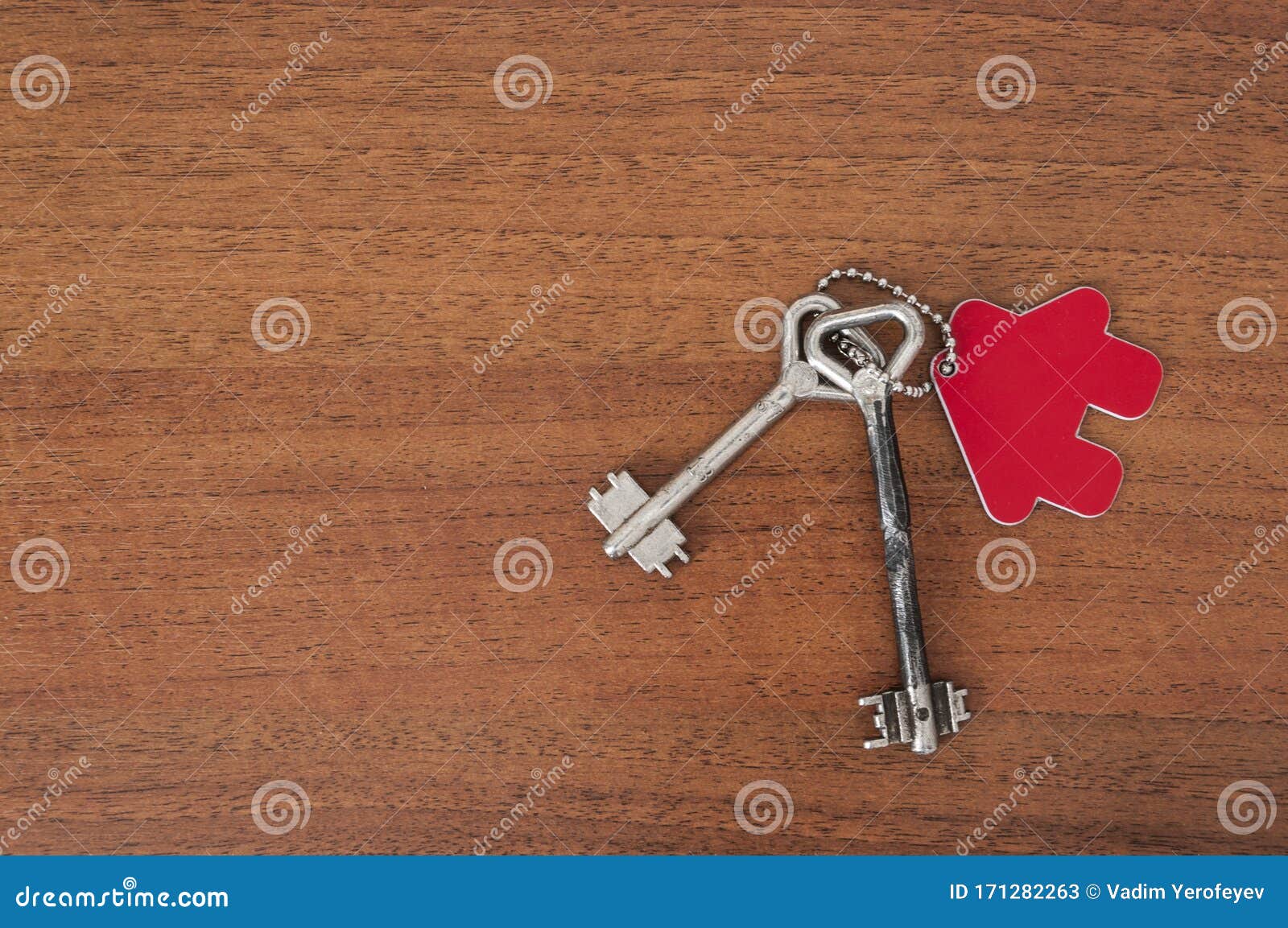 House Keys with House Shaped Keychain Stock Image - Image of door ...