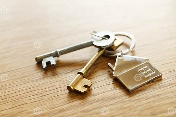 House keys on a table stock image. Image of wood, house - 100195947