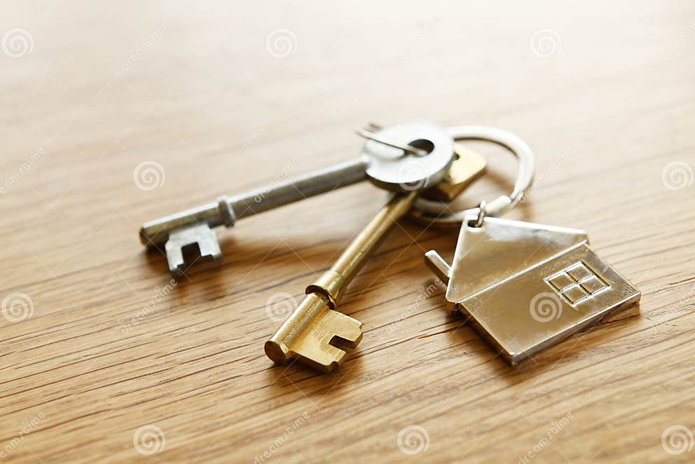 House keys on a table stock image. Image of wood, house - 100195947