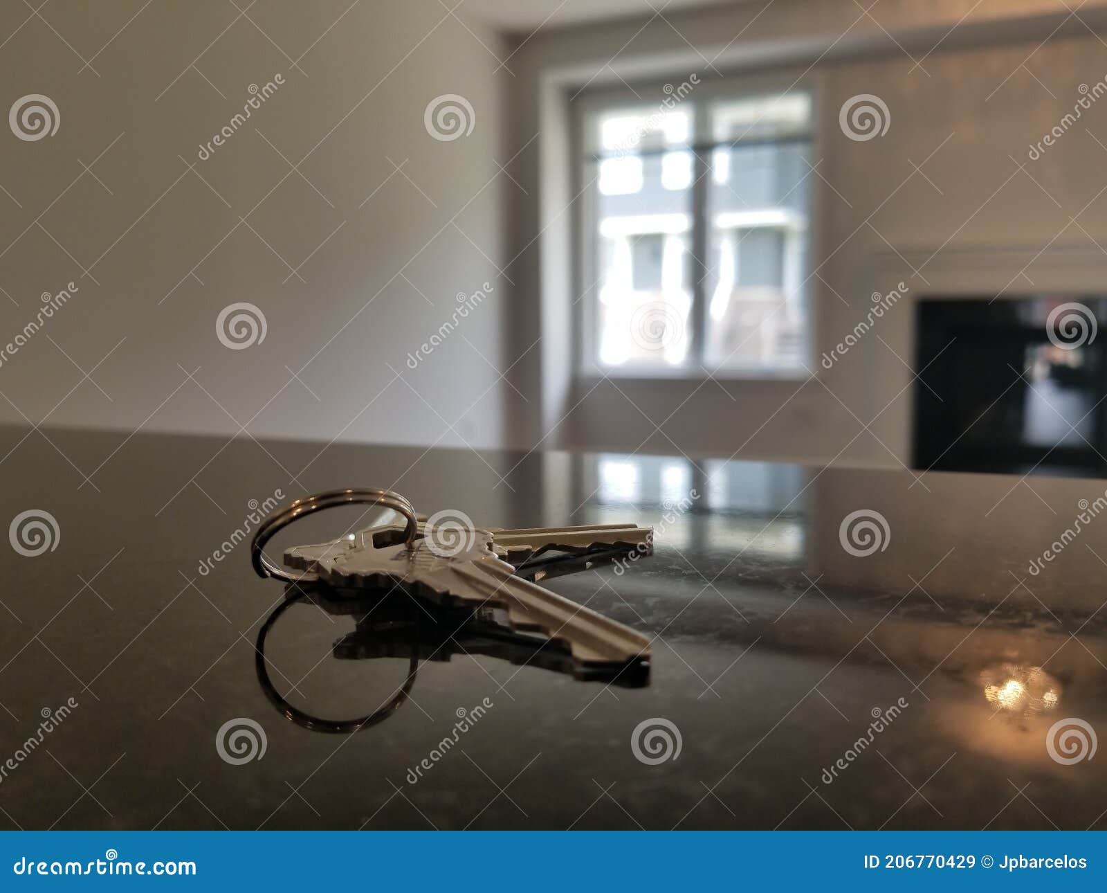 House Keys on Table Top Counter in Empty House Stock Image - Image of ...