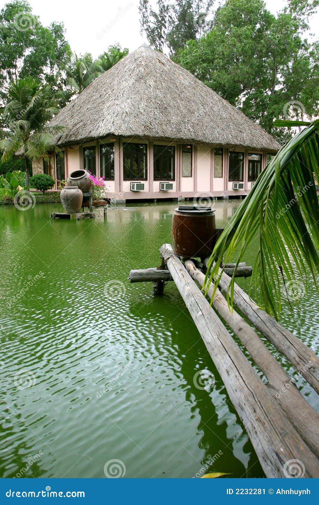 House beside the lake stock image. Image of couple, bridge - 2232281