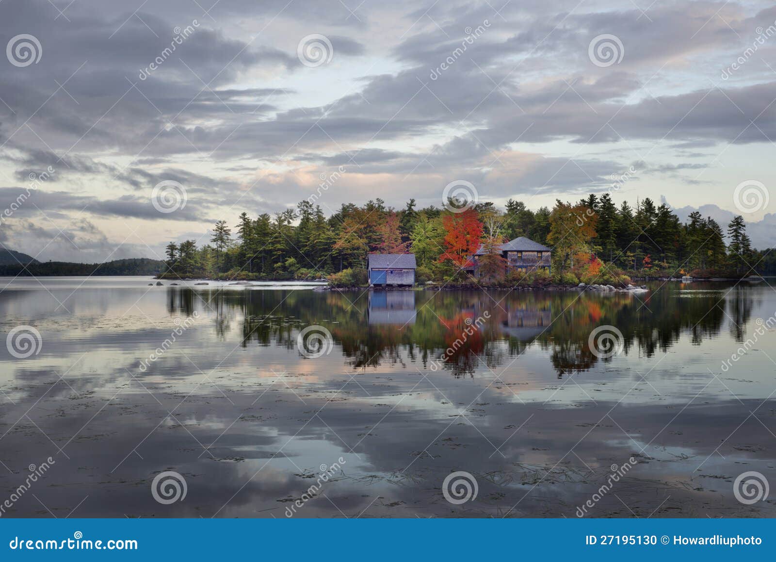 House and lake reflection stock photo. Image of lake - 27195130