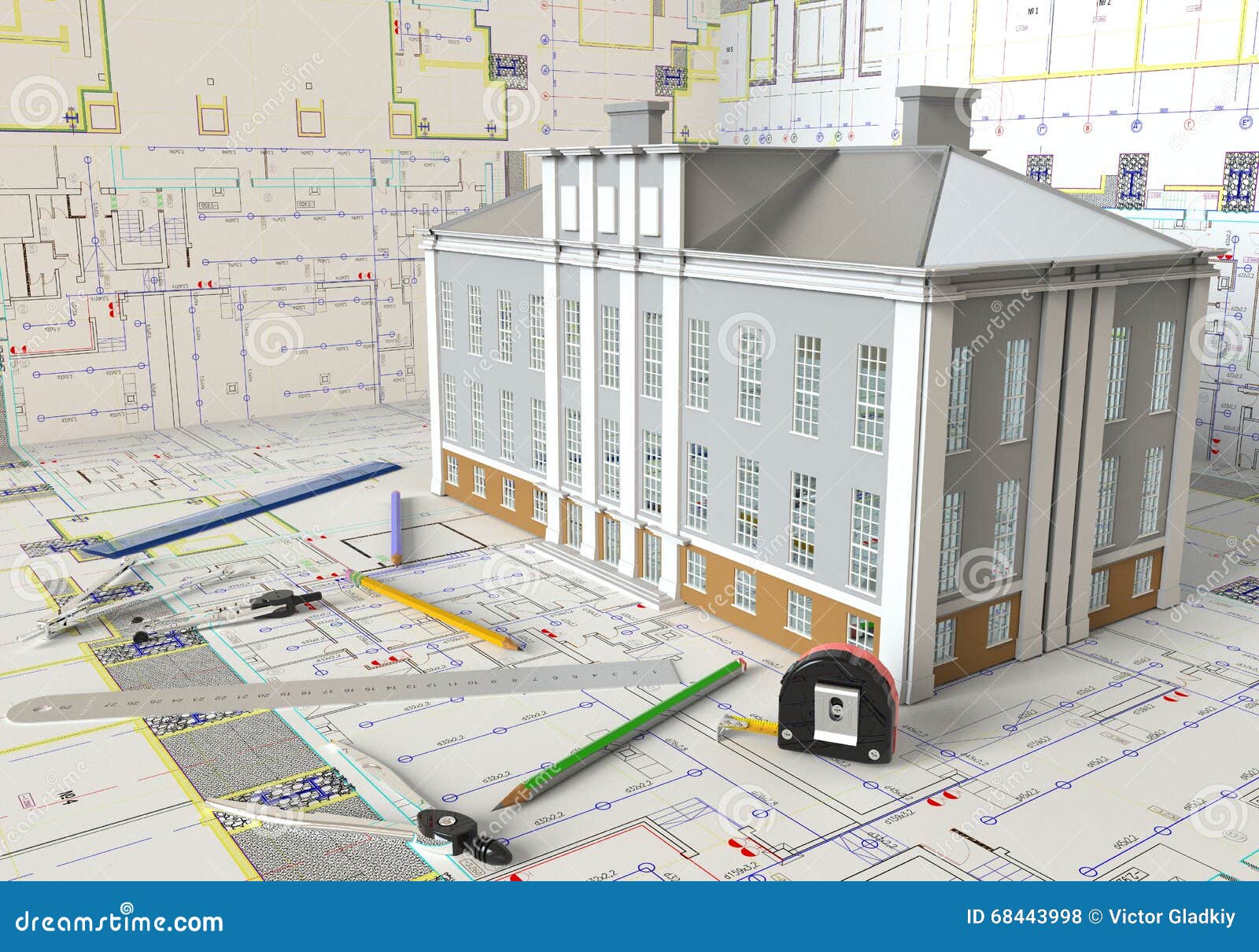 House Layout and Architectural Drawings Stock Photo - Image of estate ...