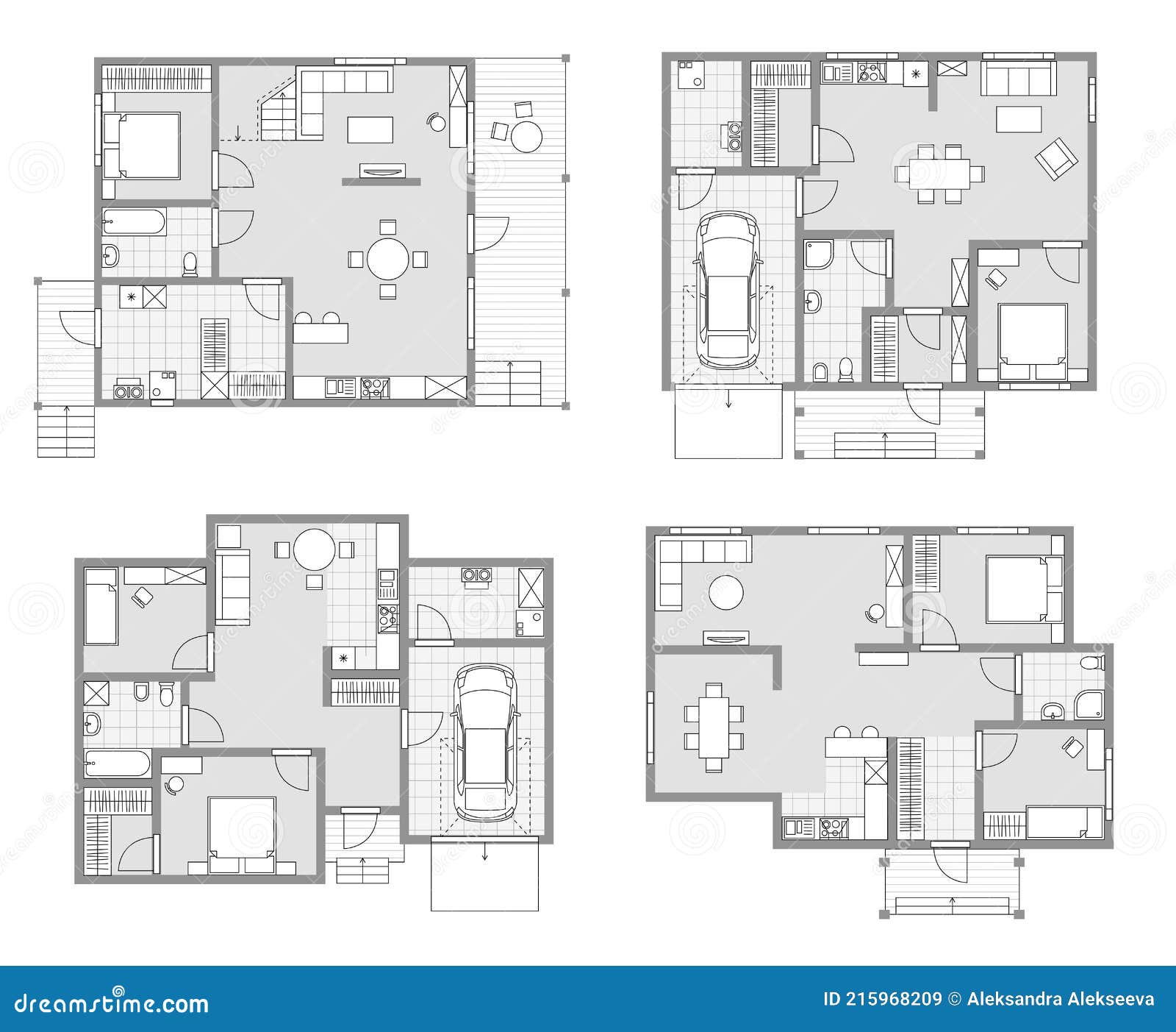 House Layout Blueprint Vector Apartment Design Project Stock Vector ...