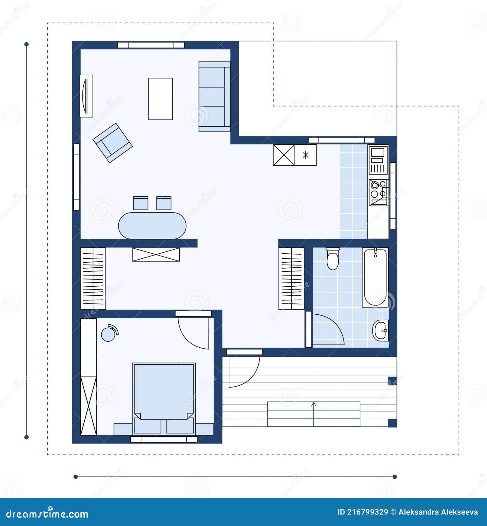 House Layout Blueprint Vector Apartment Design Project Stock Vector ...