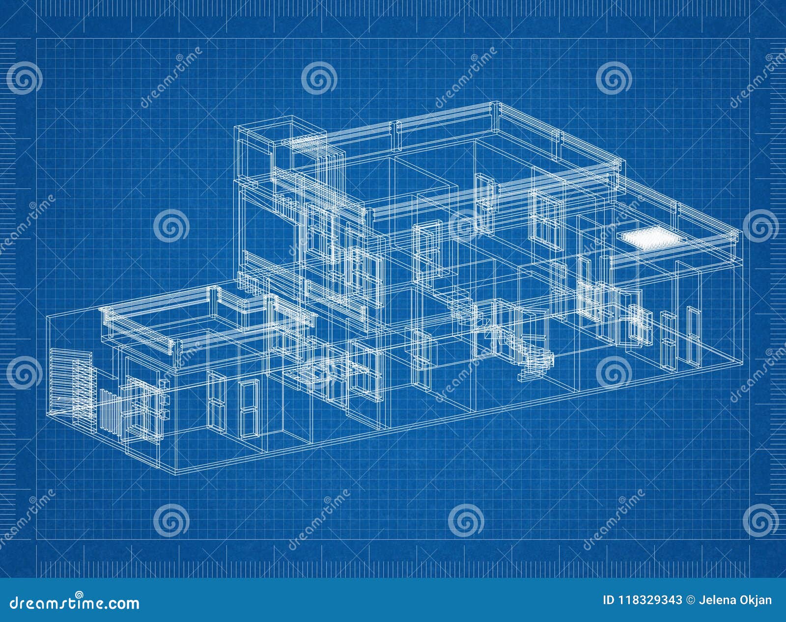 House Layout Design Blueprint Stock Illustration - Illustration of ...