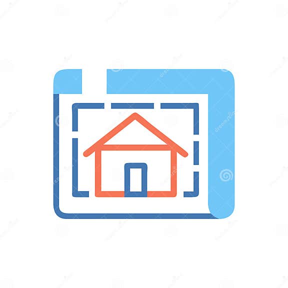 House Layout Icon for Interior Design Stock Illustration - Illustration ...