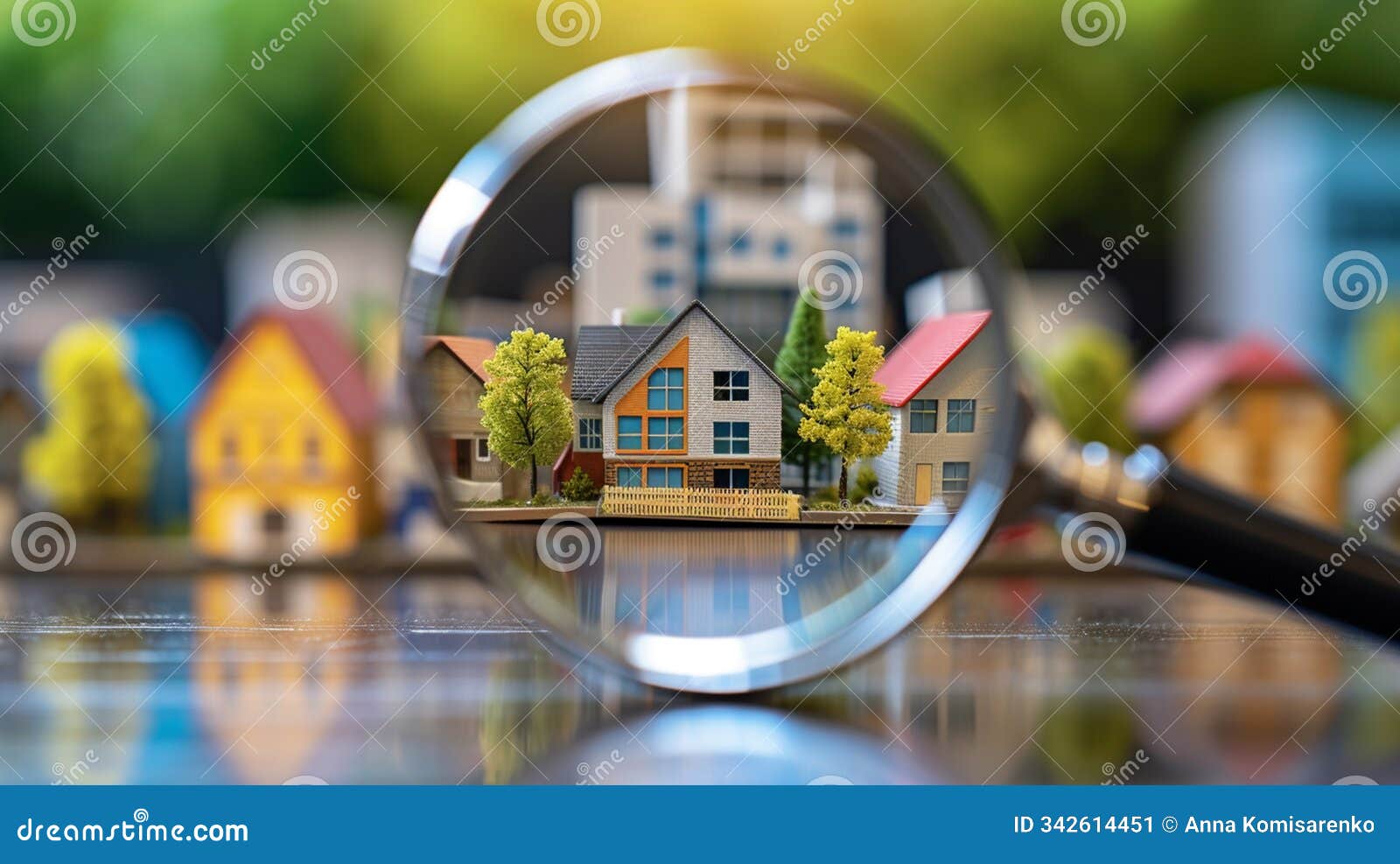 House Layout Under a Magnifying Glass Stock Image - Image of layout ...