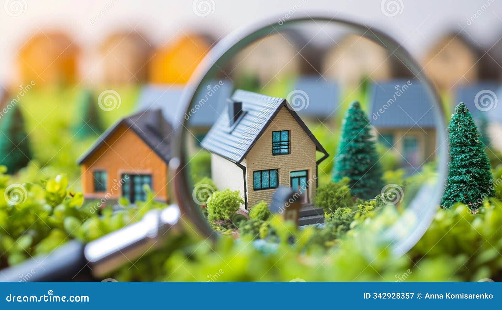 House Layout Under a Magnifying Glass Stock Image - Image of ...