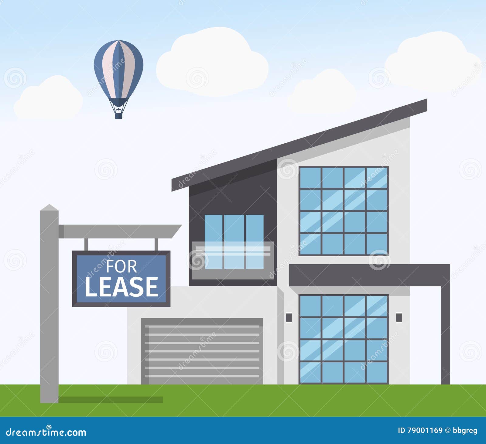 House for Lease Sign. Vector Illustration in Flat Style. Stock Vector ...