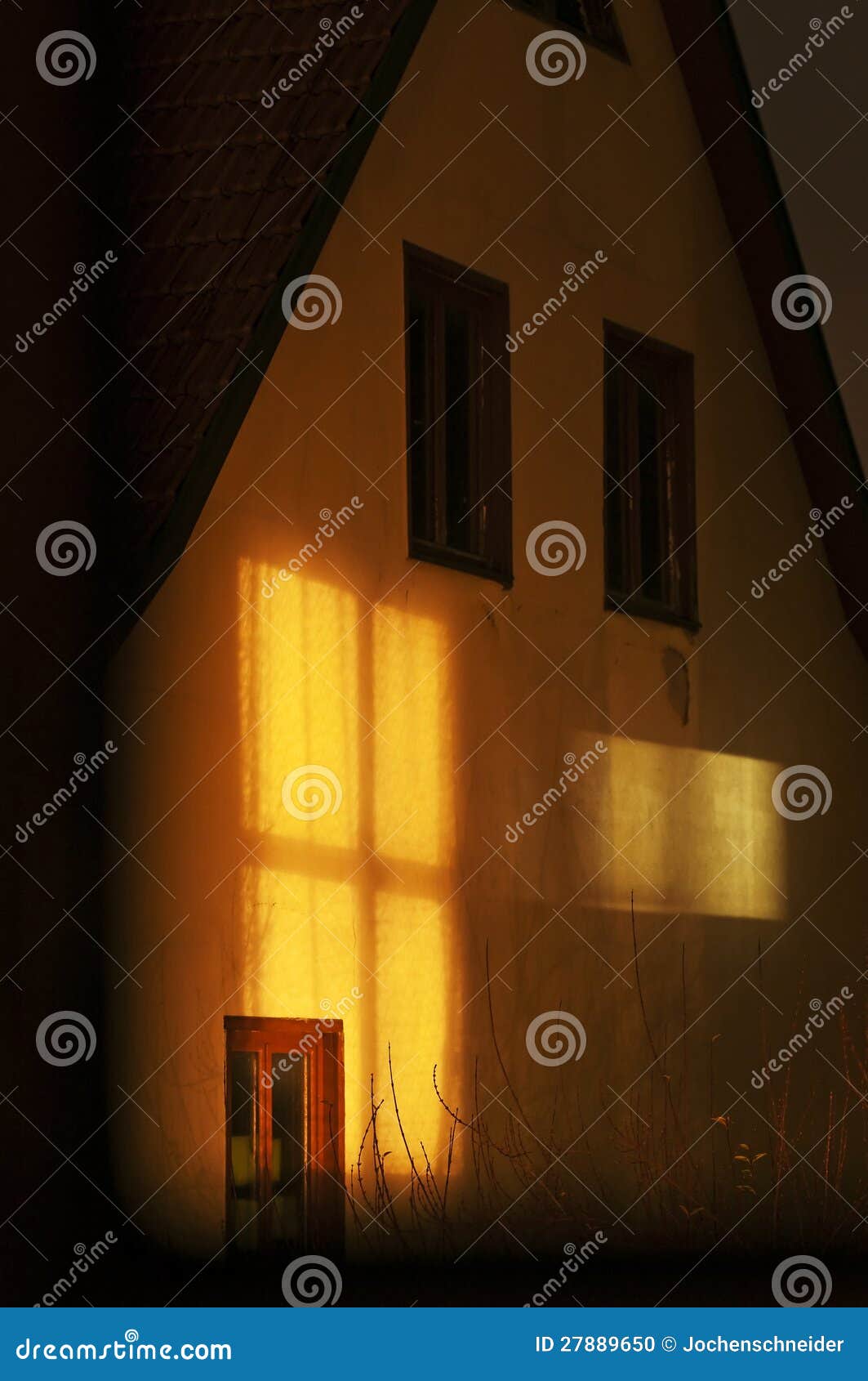 House with light beam stock photo. Image of arcane, night - 27889650