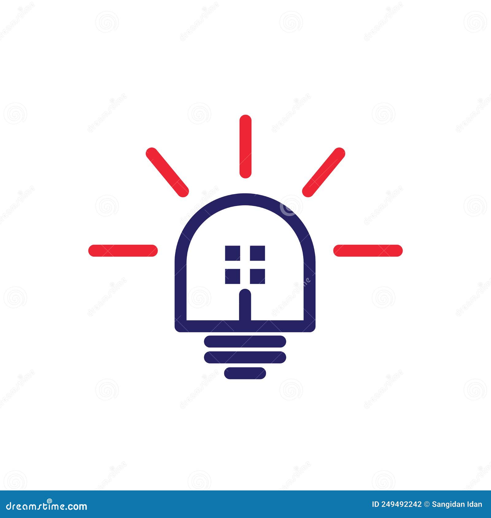 House Light Bulb Icon Vector Concept Design Illustration Template Stock ...