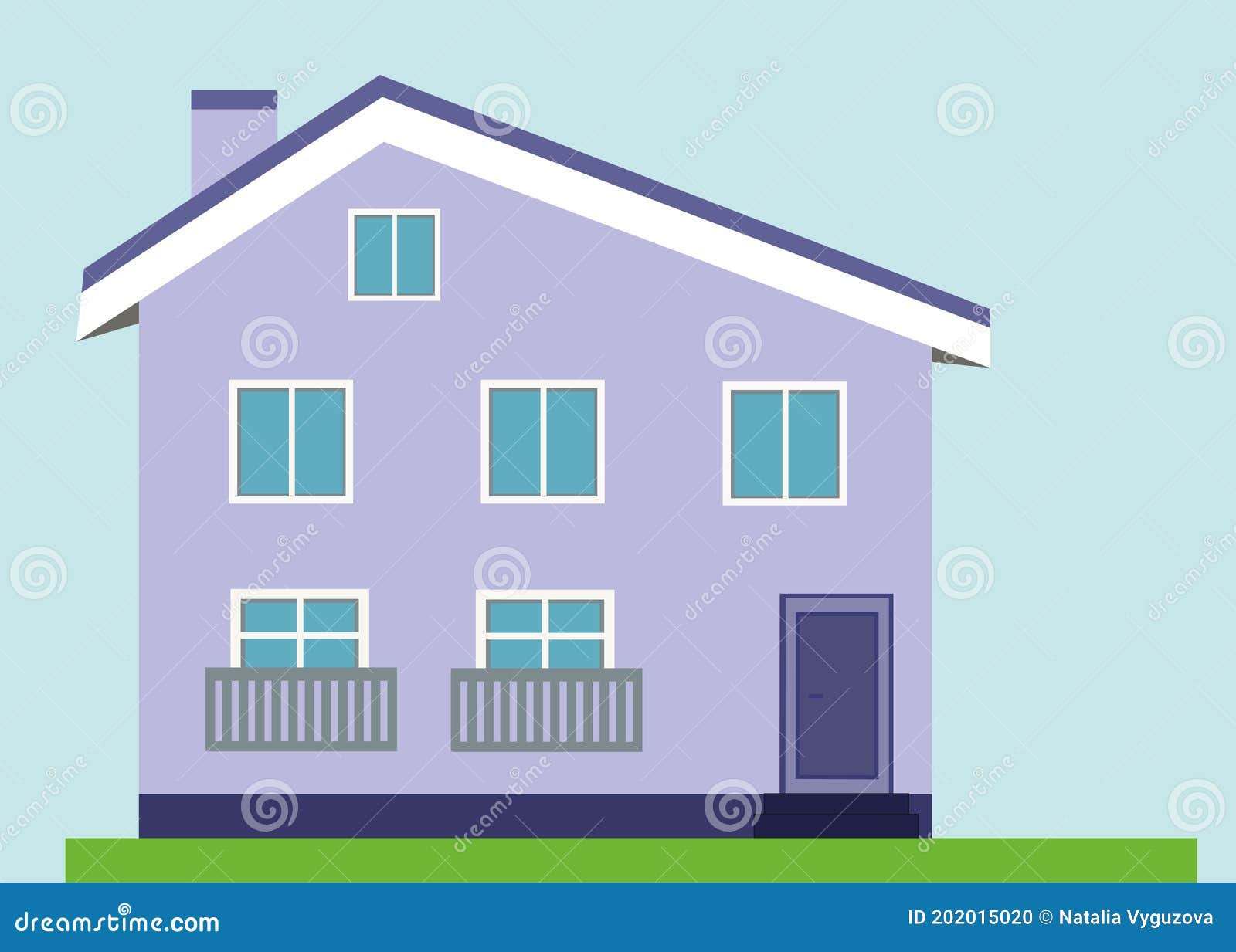 The House is Light Purple and Beautiful. Stock Vector - Illustration of ...