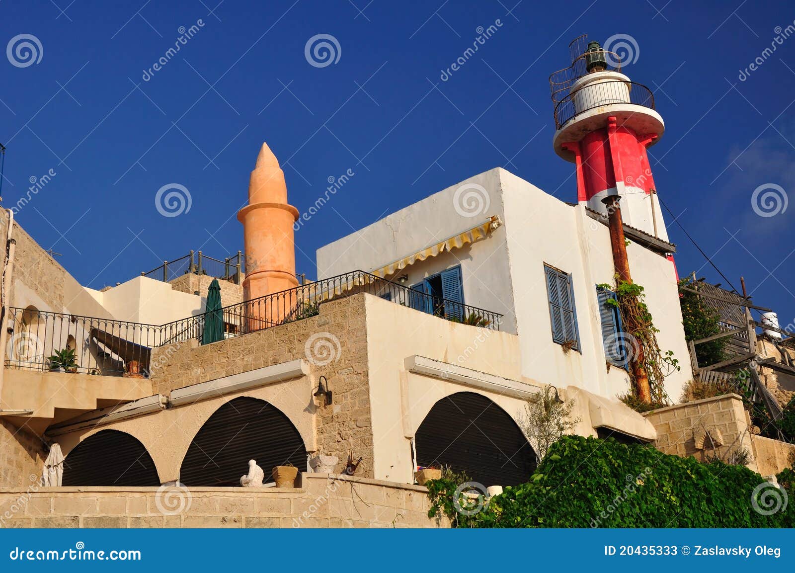 House with lighthouse. stock image. Image of white, architecture - 20435333