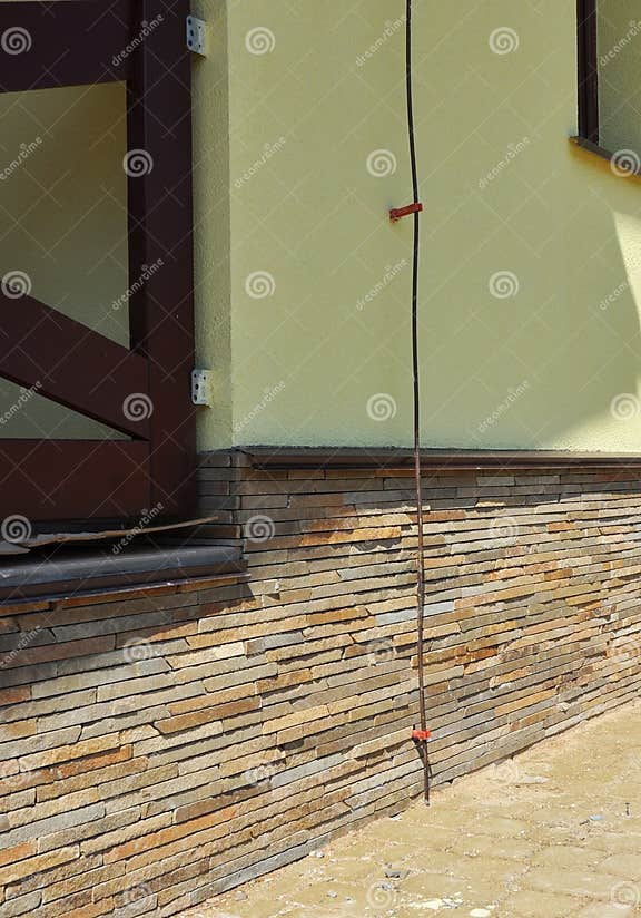 House Lightning Rod System. Stock Photo - Image of cable, mounted: 67210952