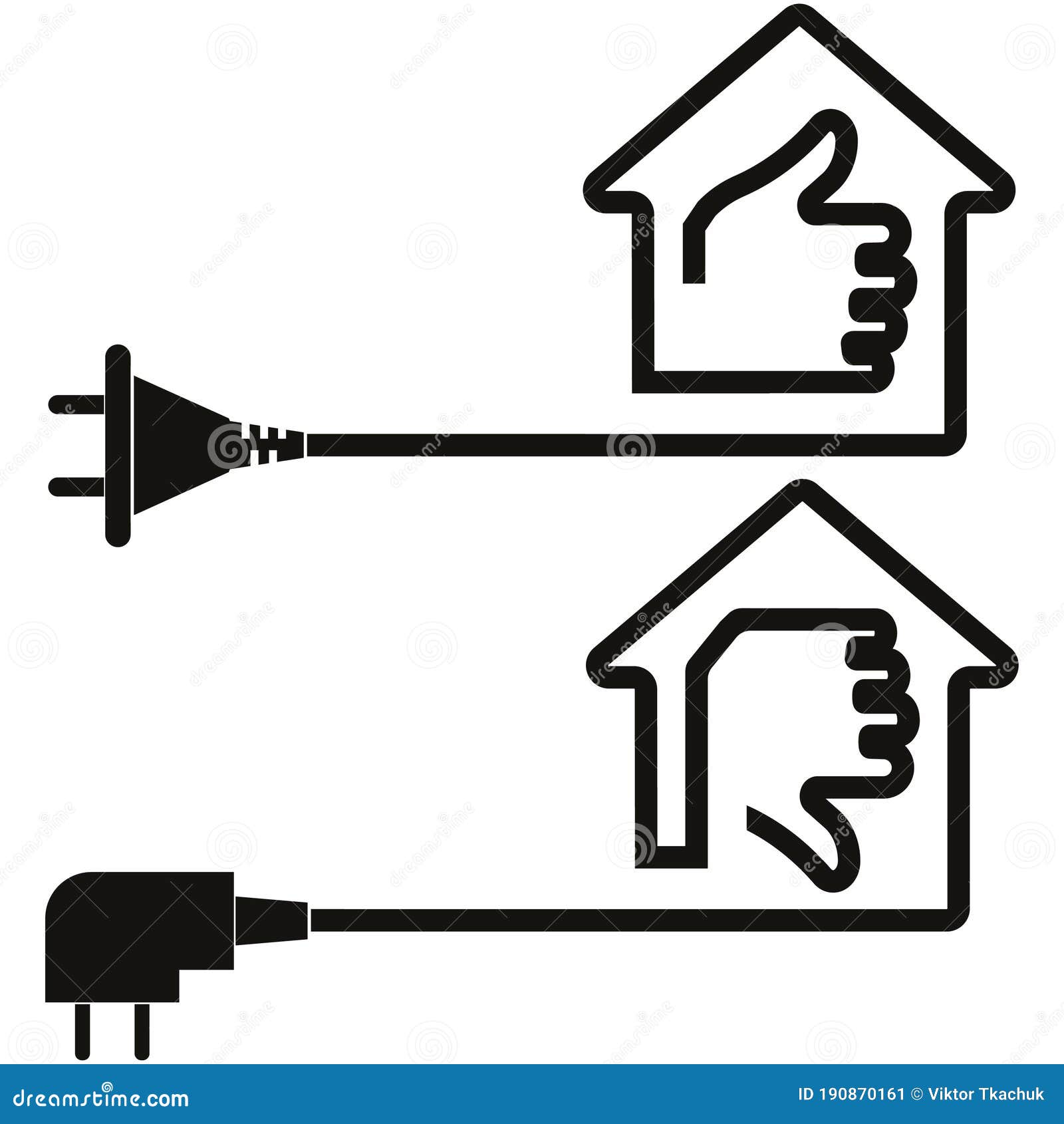 House Like Icon. Cable House with Plug. Stock Vector - Illustration of ...