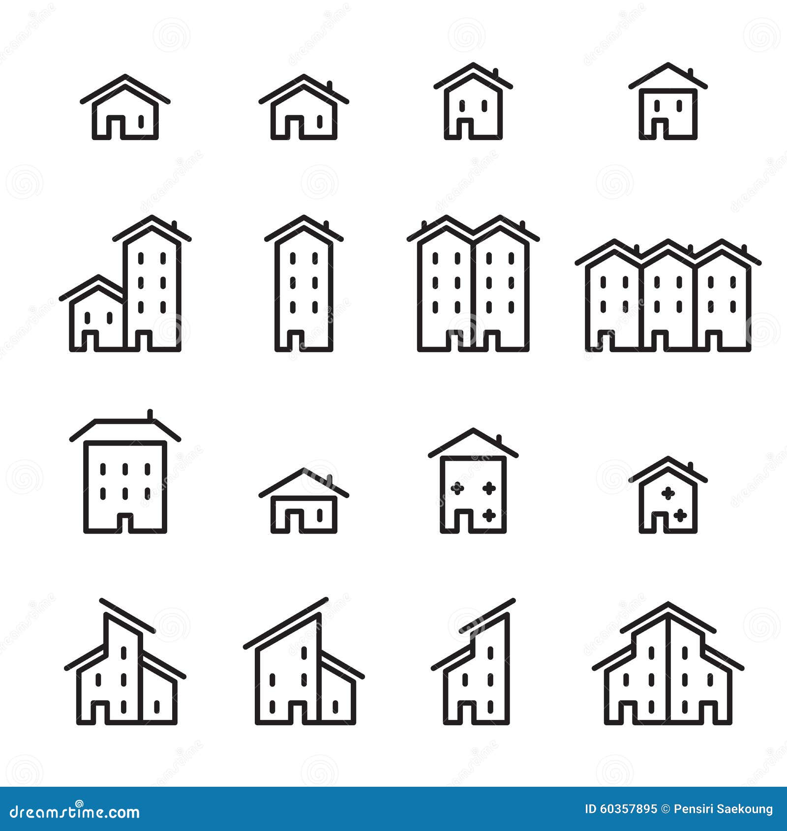 House line icon stock vector. Illustration of flat, house - 60357895