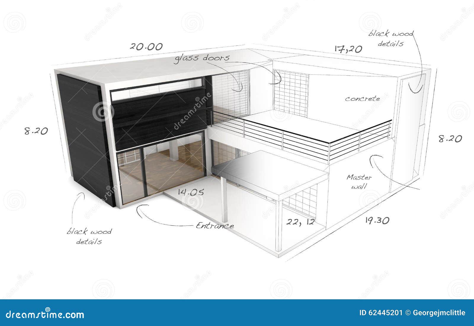 House lines render stock image. Image of details, explanation - 62445201