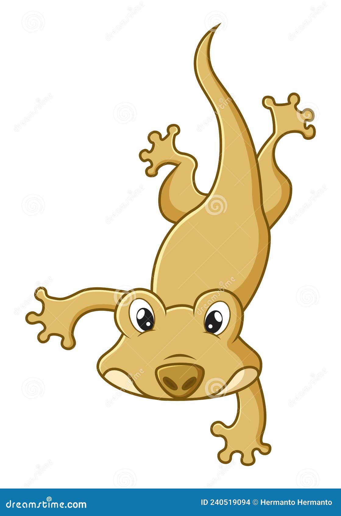 The House Lizard is Creeping with the Happy Face Stock Vector ...